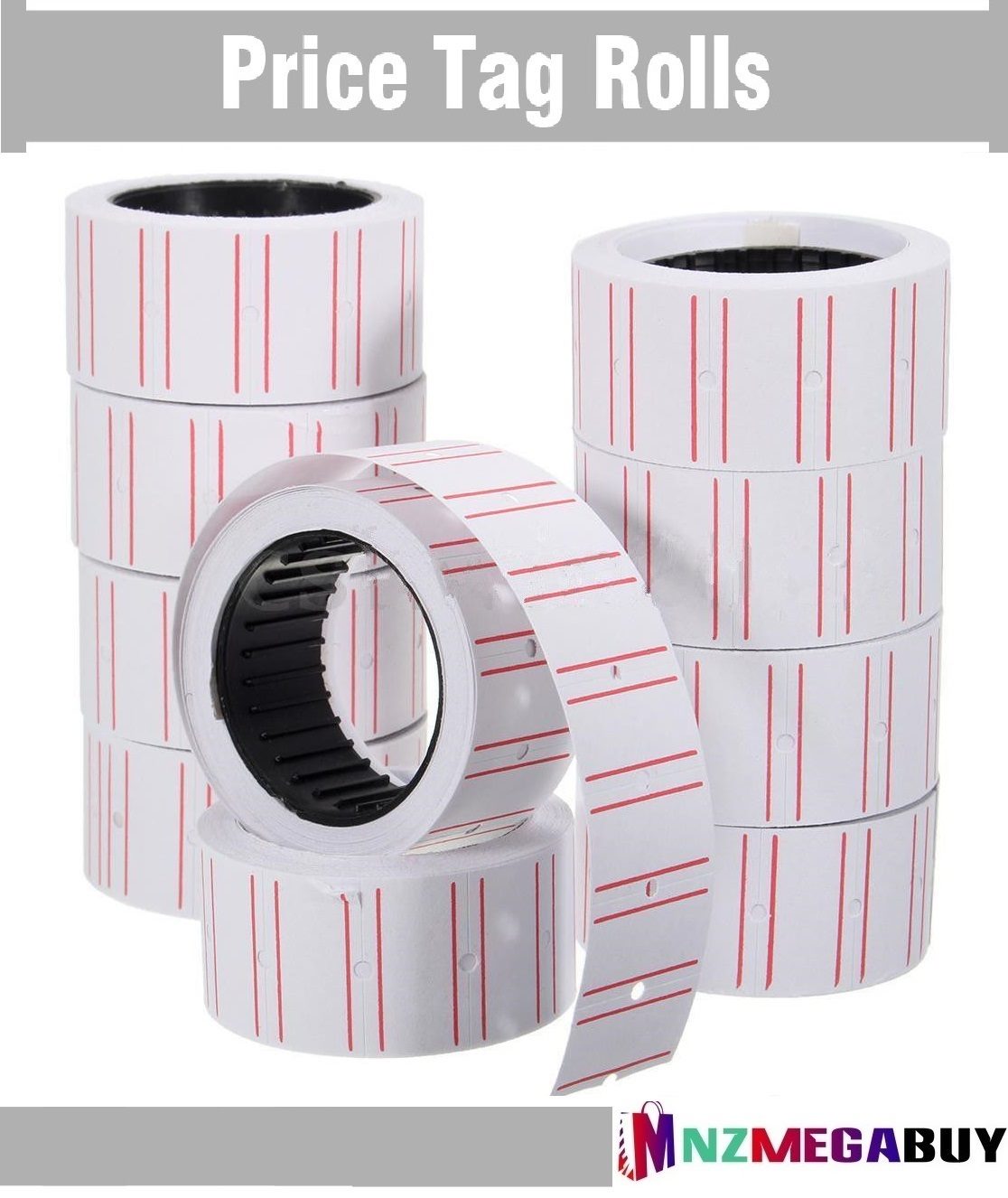 10 x PRICING PRICE TAG LABEL ROLLS